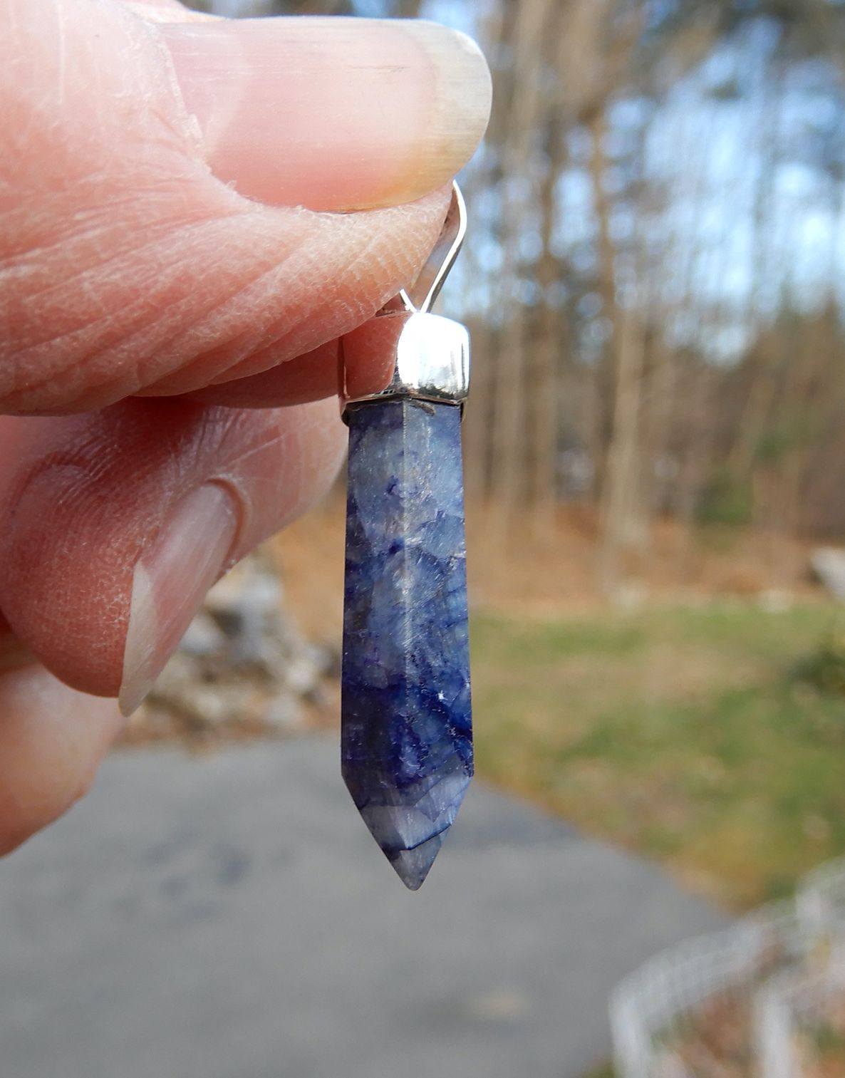 Blue Dumortierite Quartz Crystal Pendant - MOON SOUL MAGIC